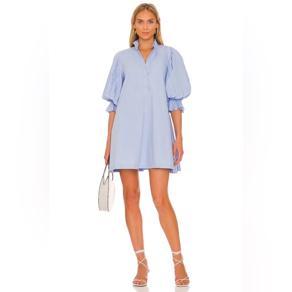 SOVERE | Dresses | Sovere Focus Pleat Smock Mini Dress In Powder Blue ...